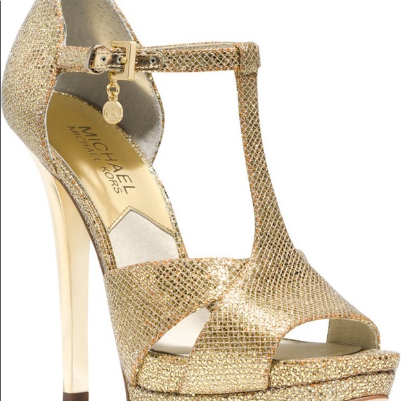 Michael Kors | Shoes | Michael Kors Gold Heels | Poshmark